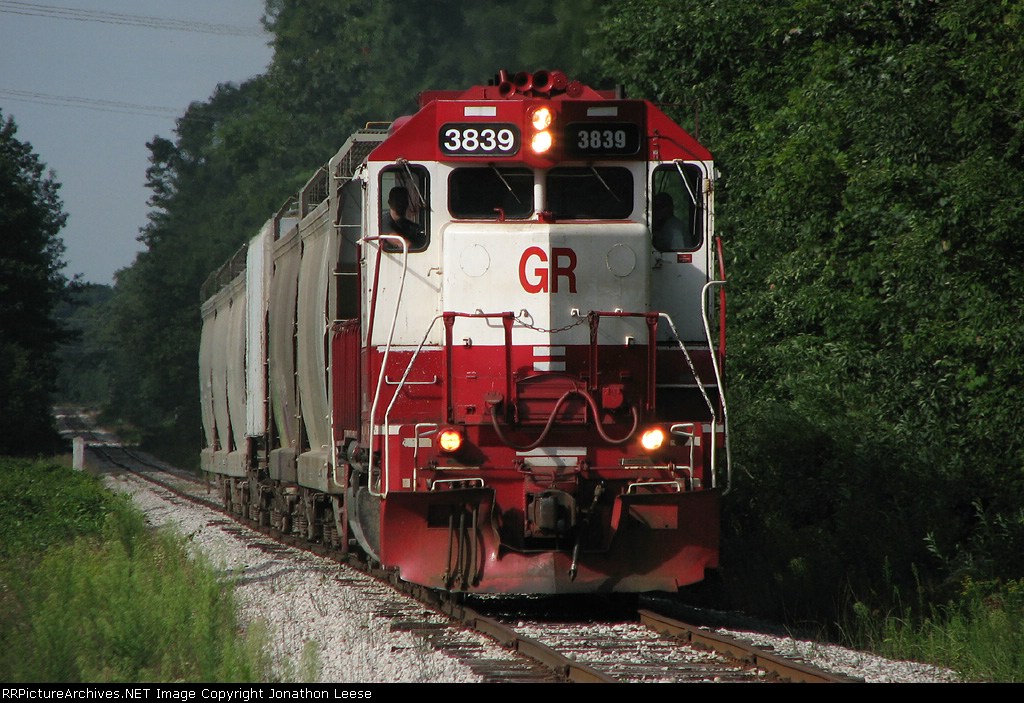 GR 3839 heads north
